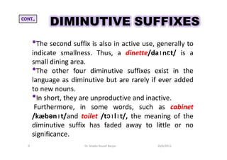 Noun Diminutive Forms- Dr. Shadia Y. Banjar | PDF