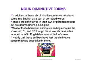 Noun Diminutive Forms- Dr. Shadia Y. Banjar | PDF