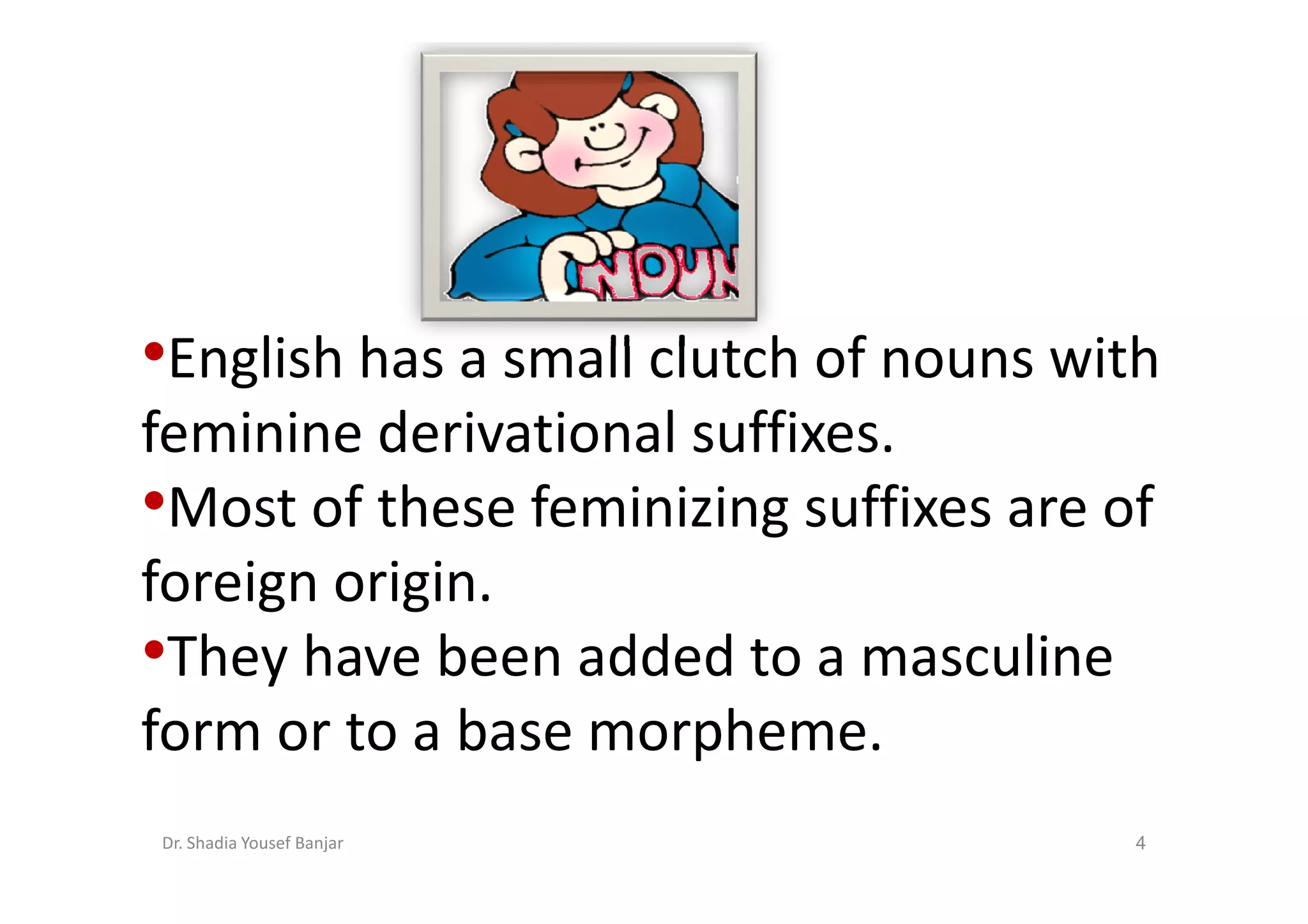 Noun Feminine Forms - Dr. Shadia Yousef Banjar | PDF