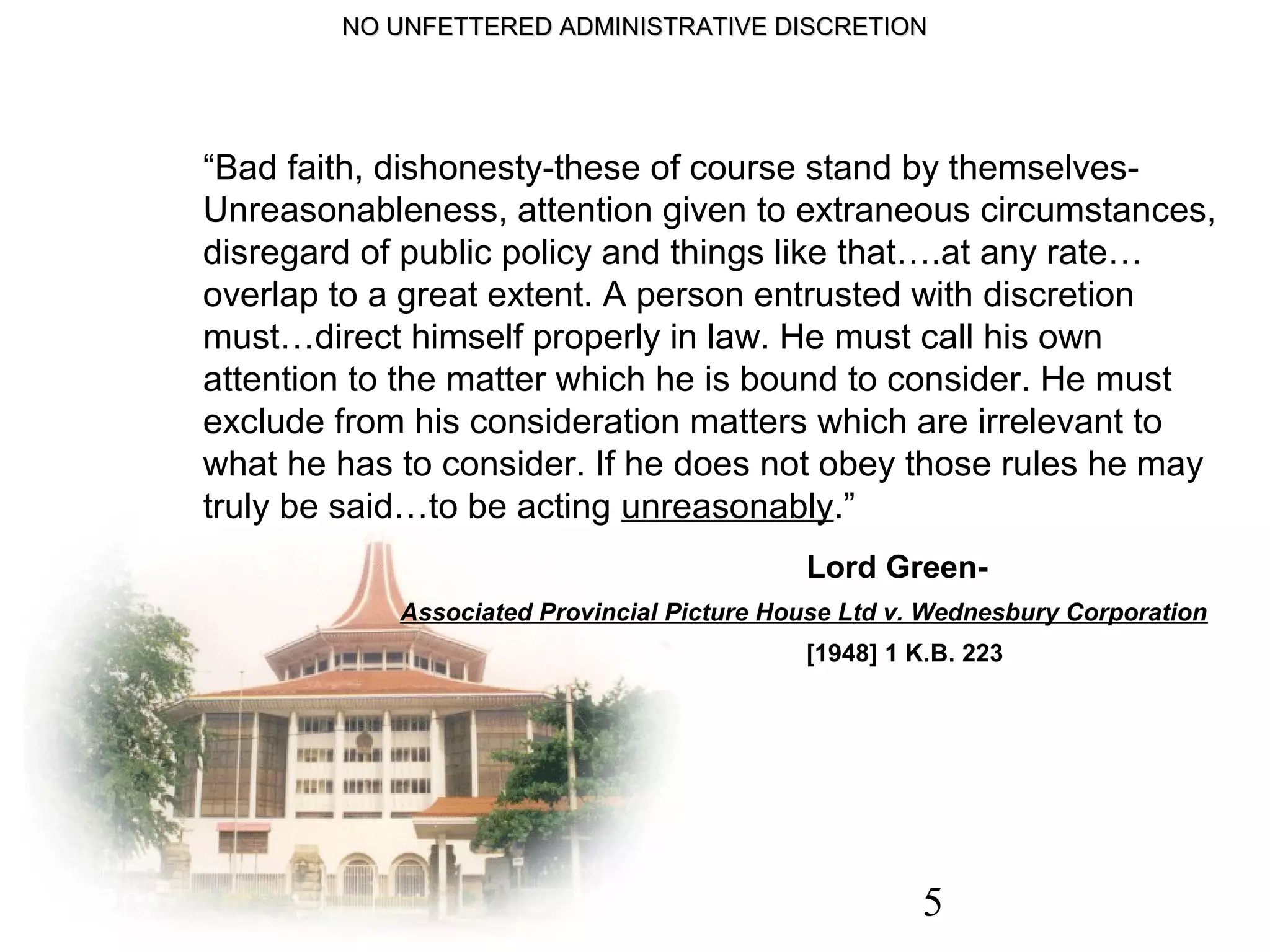No unfettered administrative Discretion | PPT