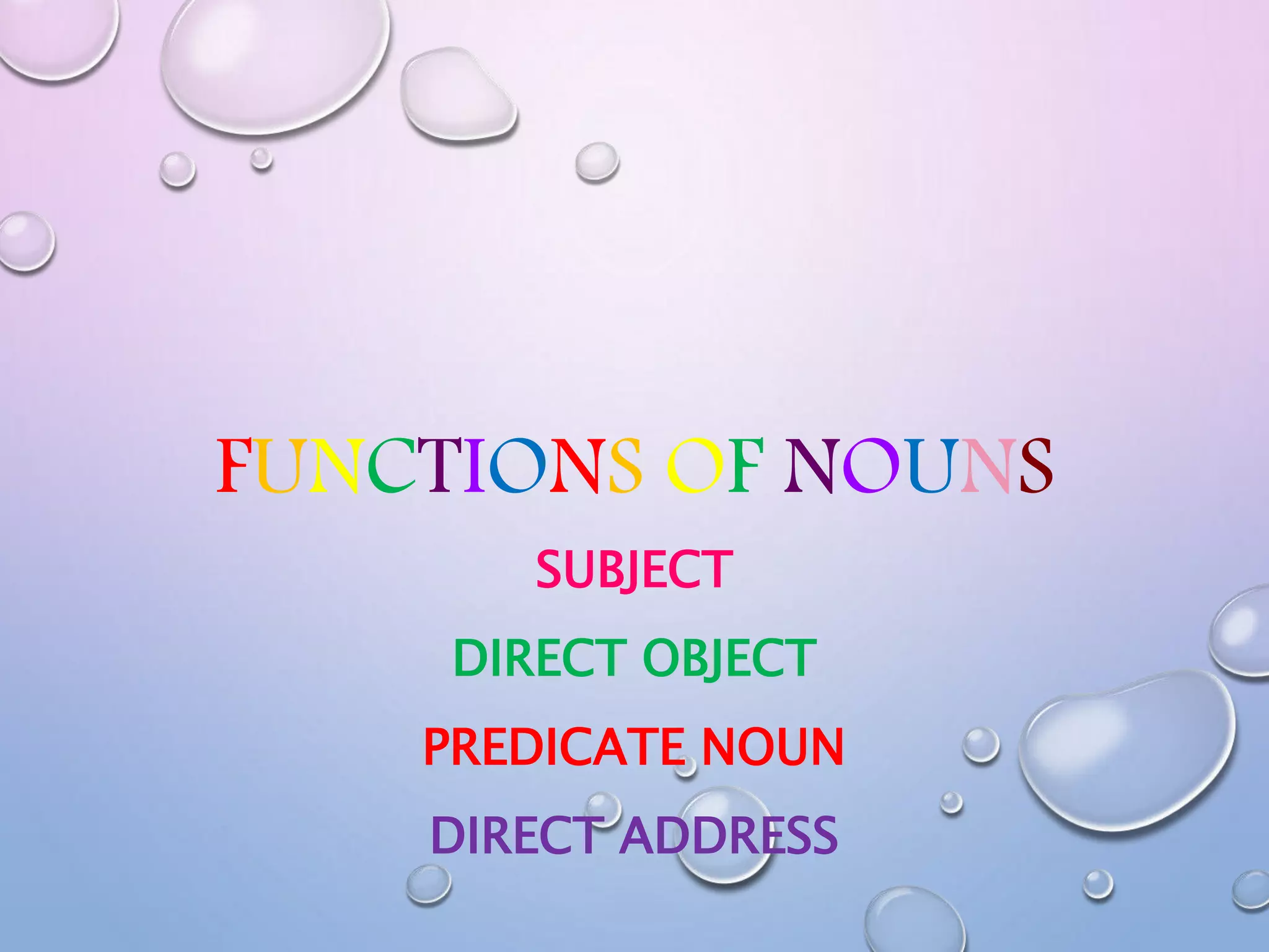 Noun functions | PPTX