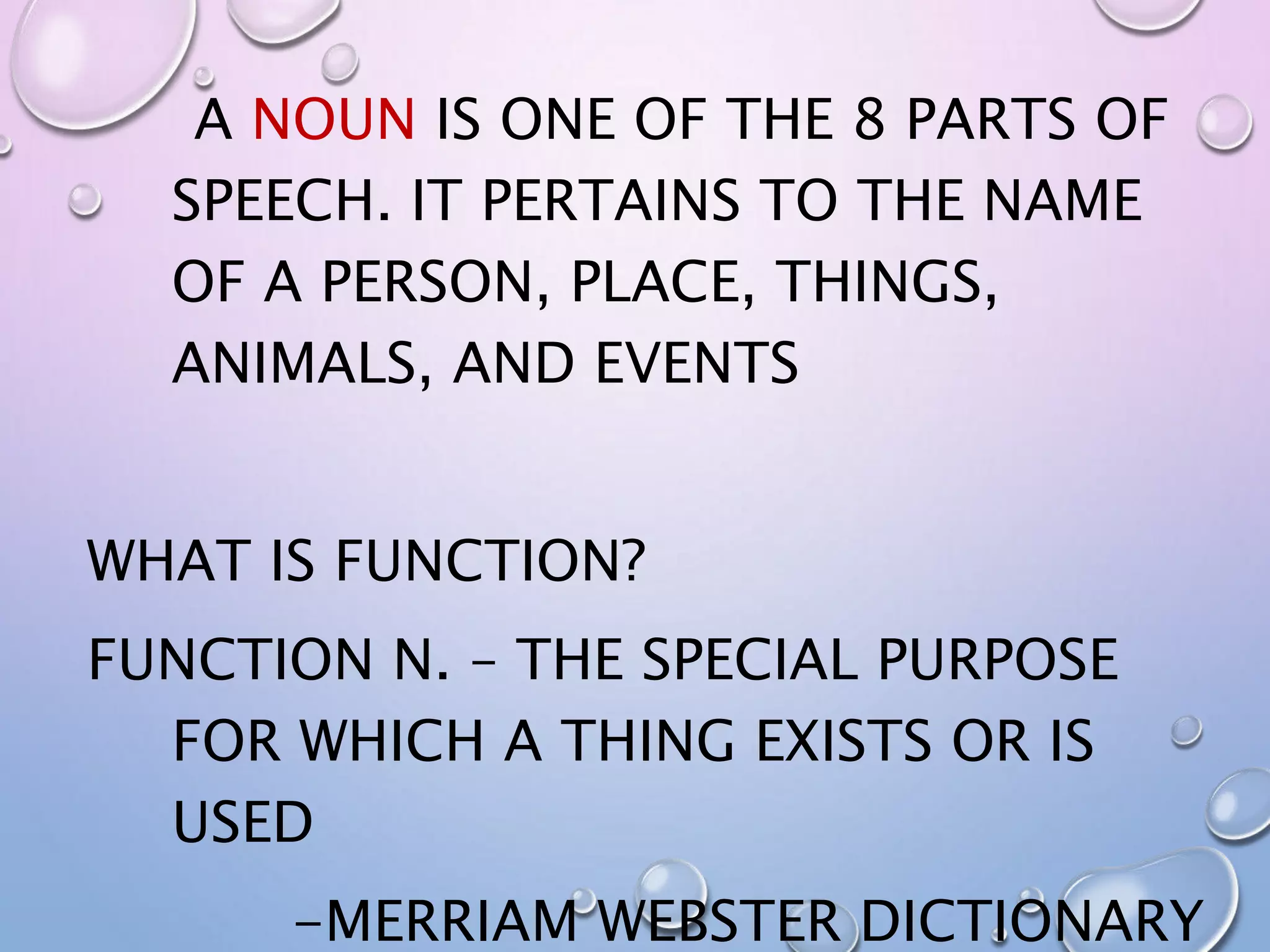 Noun functions | PPTX