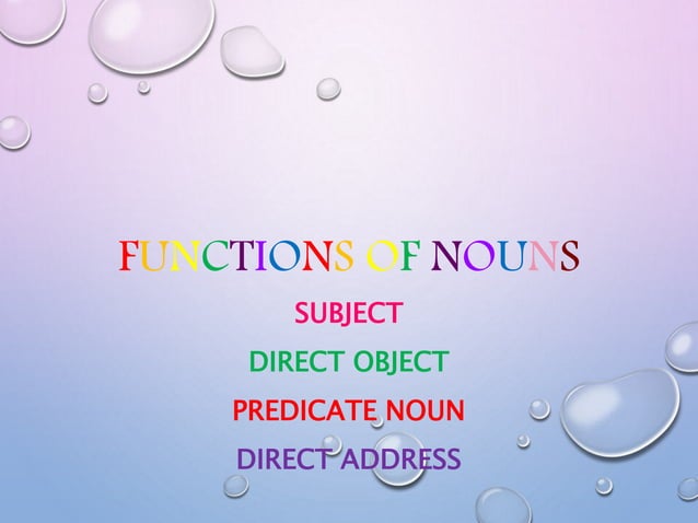 Noun functions | PPTX | Programming Languages | Computing
