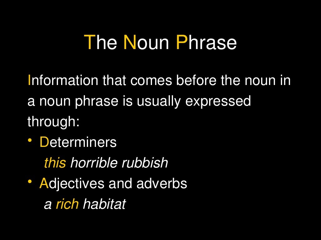 The Noun Phrase