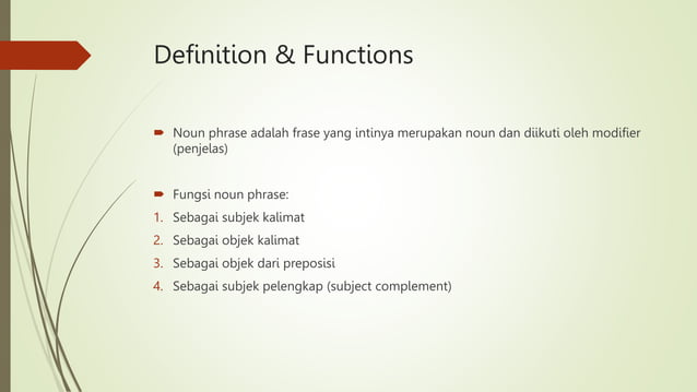 Understanding noun phrase: definition and types | PPTX
