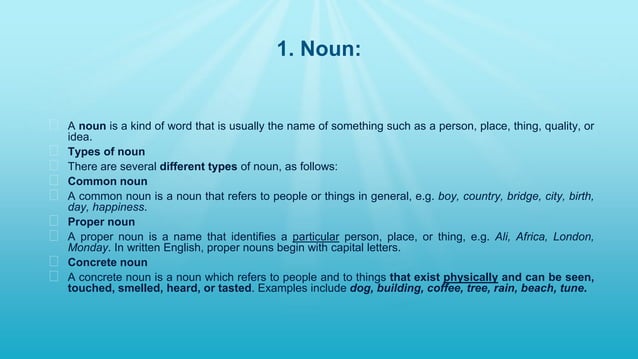 Parts of speech.. Noun,pronoun.. | PPT