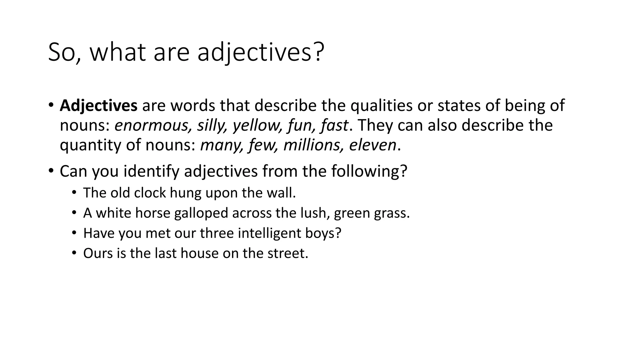 Noun pronoun and adjectives | PPTX