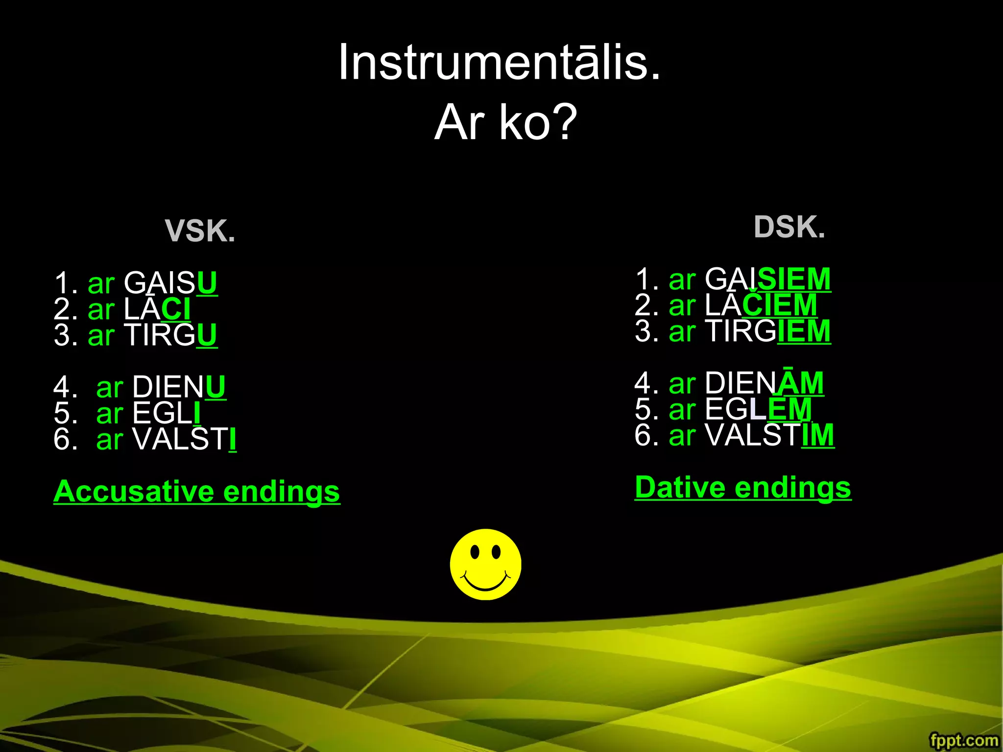 Latvian grammar: Nouns | PPT