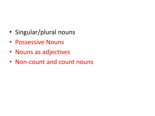 Nouns and its parts from singular and plural | PPT