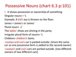 Nouns and its parts from singular and plural | PPT