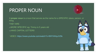 understanding Nouns and pronouns for the young children. | PPTX