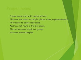 nouns-parts of speech- names of person,places,things | PPT