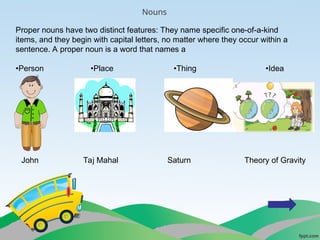 Powerpoint slides for NOUNS for ELEMENTARY.ppt