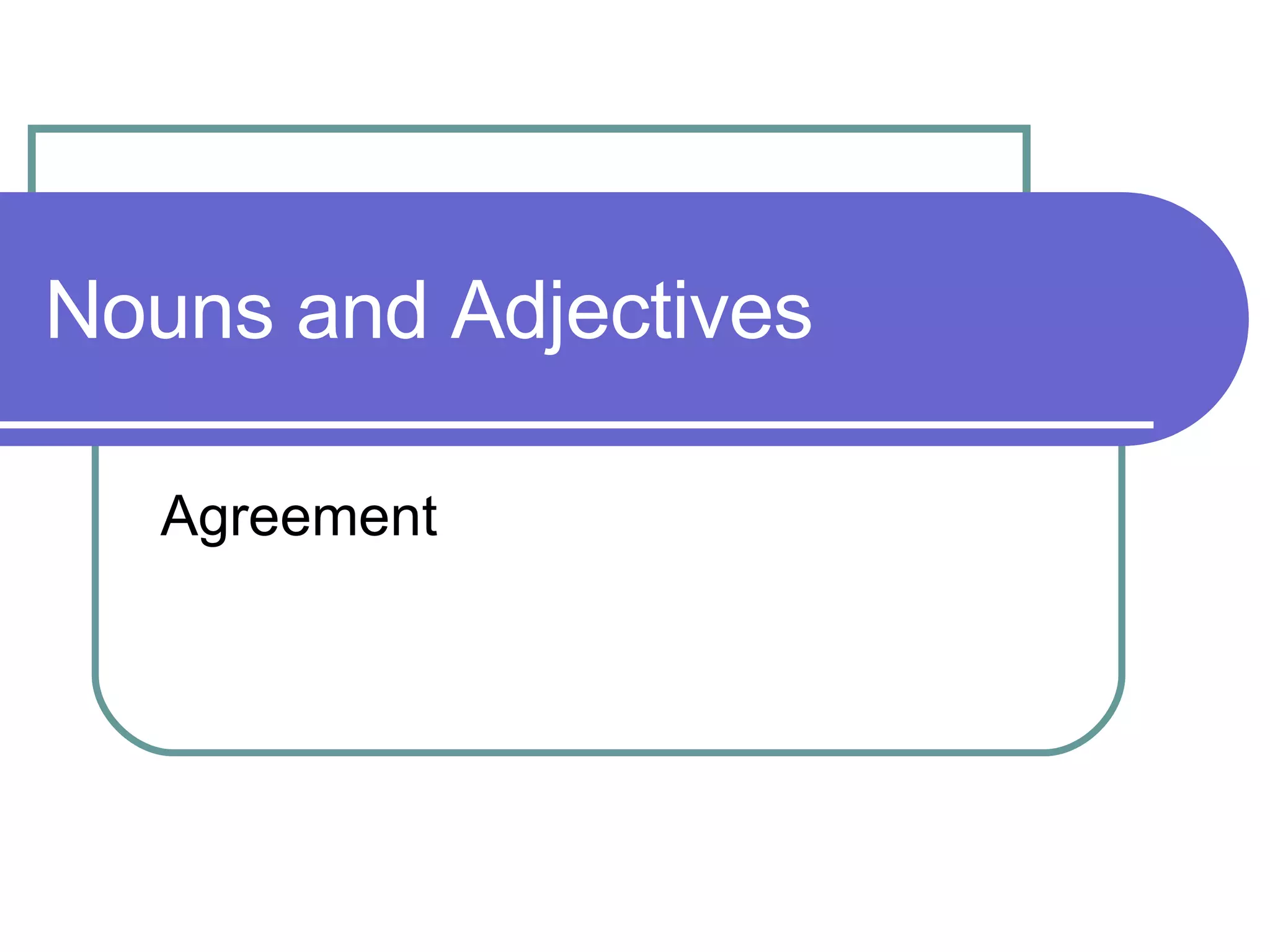 Nouns And Adjectives | PPT