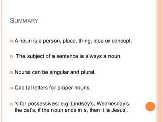 (Parts of Speech 1) Nouns | PPTX