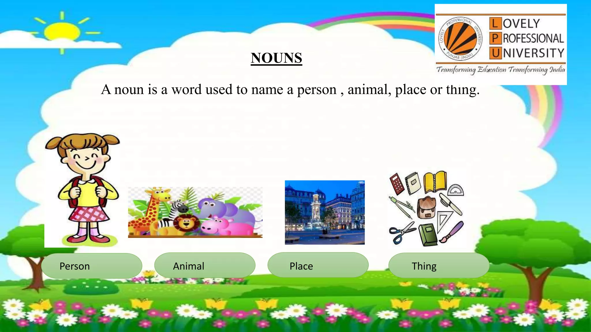 Nouns and its kinds slide share | PPT