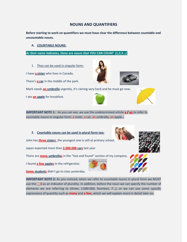 Nouns and quantifiers | PDF