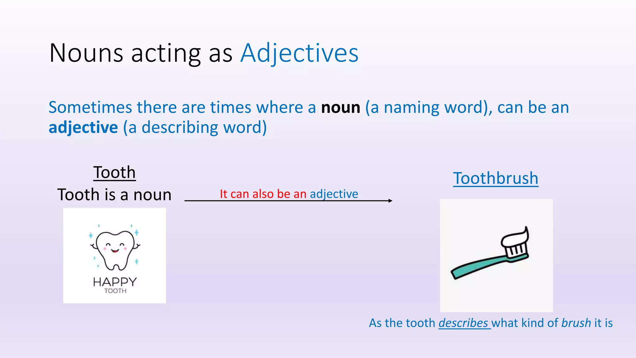 Nouns as adjectives | PPTX