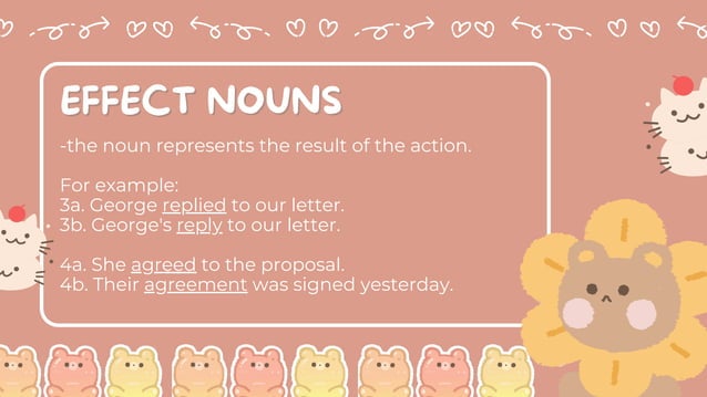 MAIN TOPIC: NOUNS DERIVED FROM VERBS/NOUNS FORMED FROM VERBS | PPT