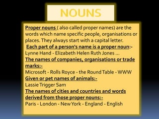 Nouns explanation | PPTX