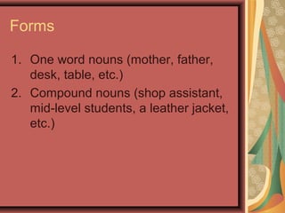 Nouns (forms and classification) | PPT