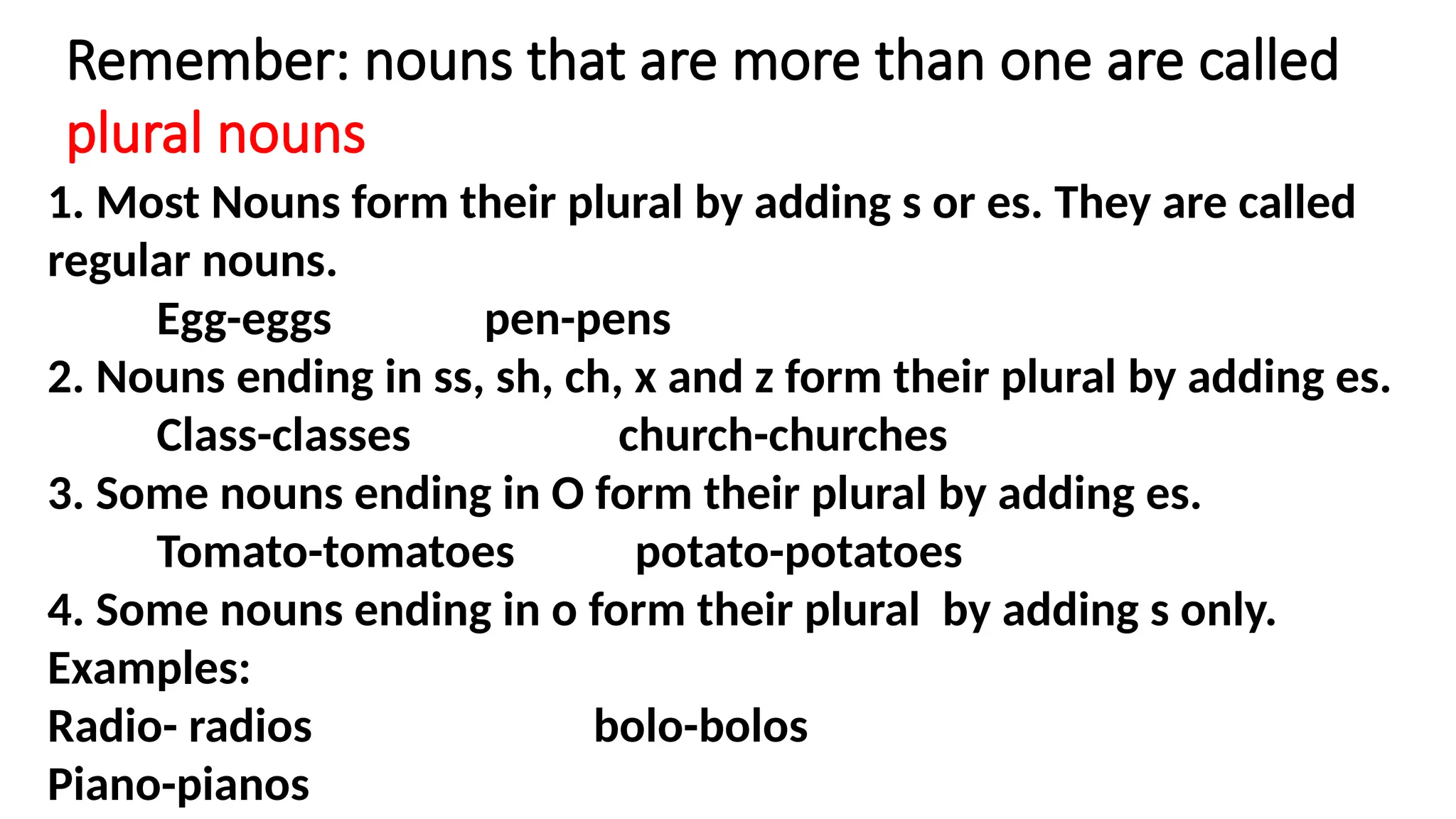 Forming Plural of regular Nouns Lesson 2024 | PPTX