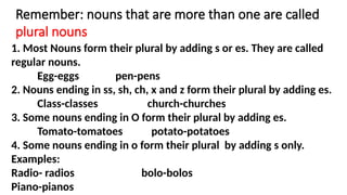 Forming Plural of regular Nouns Lesson 2024 | PPTX