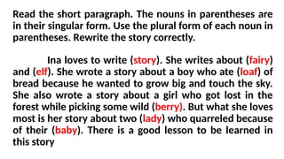 Forming Plural of regular Nouns Lesson 2024 | PPTX