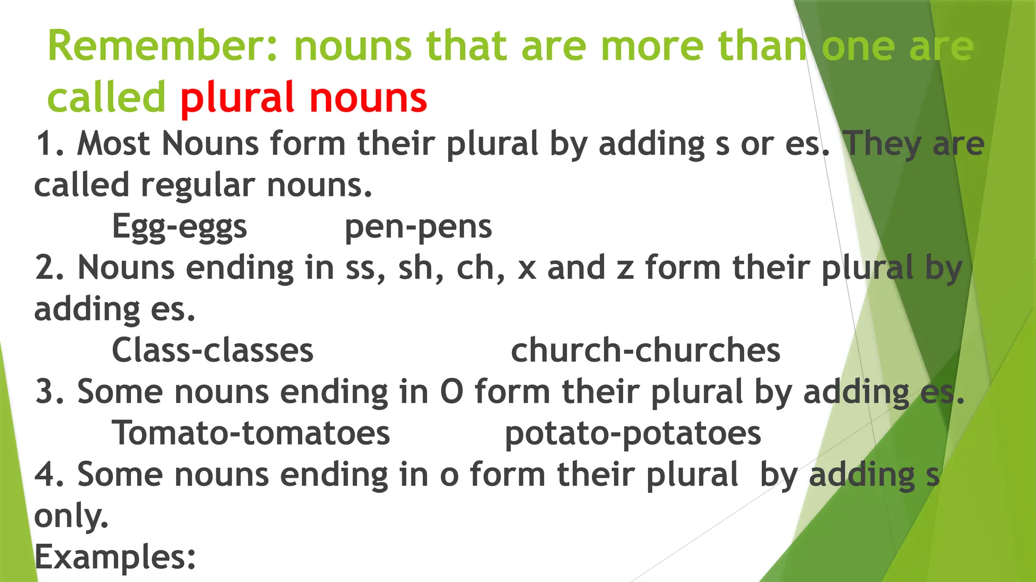 Forming Plural of regular nouns for Grade Six | PPTX