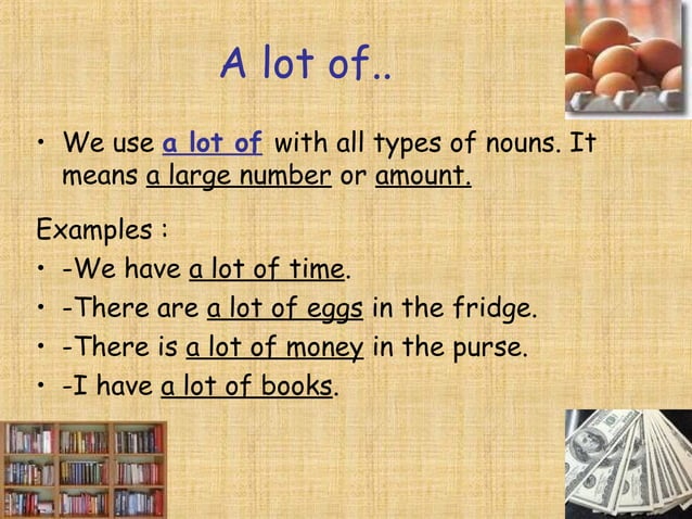 Nouns quantifiers many lots a few 3(to use) | PPT
