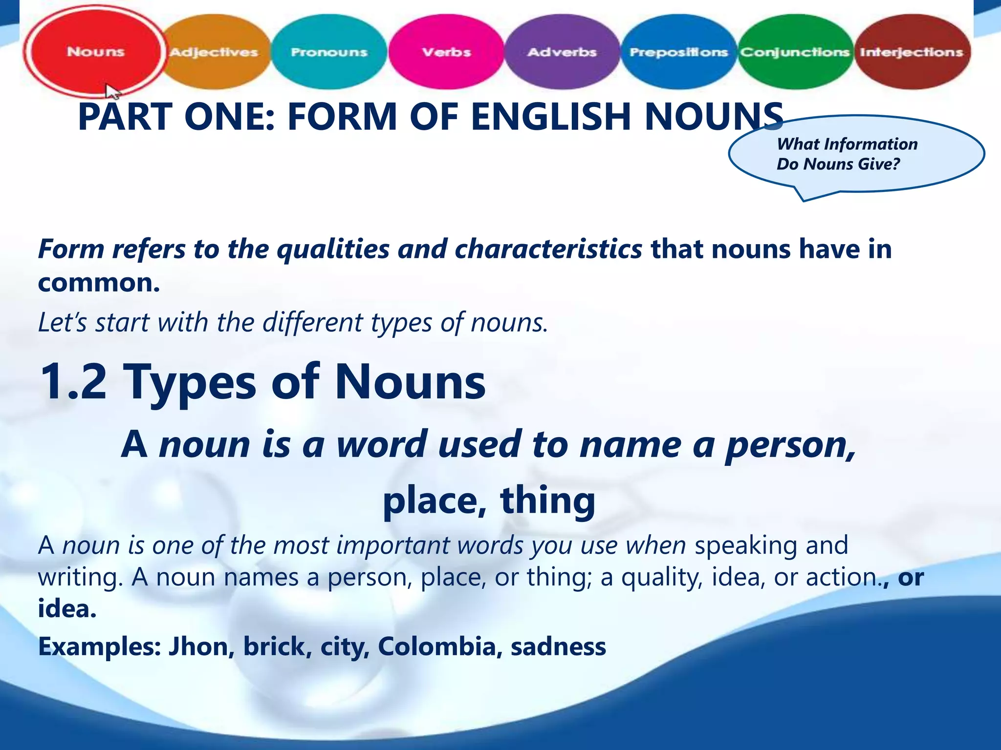 Nouns (sustantivos) | PPT