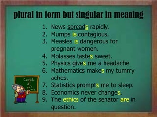 Noun subject and verb agreement | PPTX