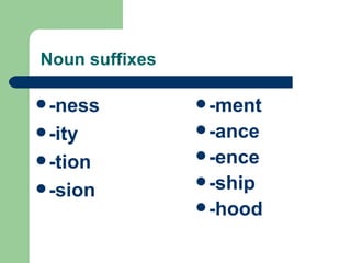 Noun Suffixes | PPT
