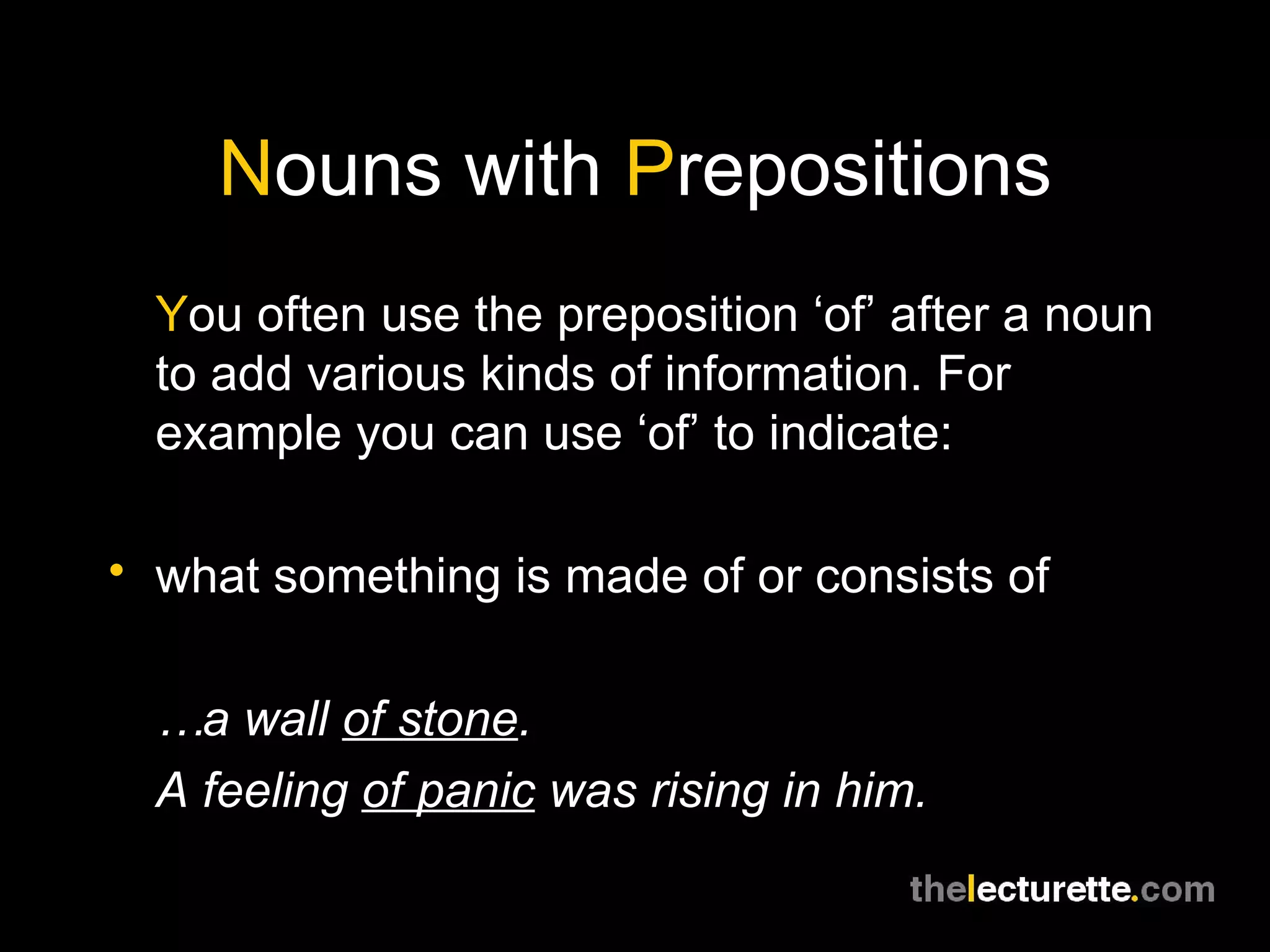 Nouns with Prepositions | PPT