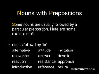 Nouns with Prepositions | PPT