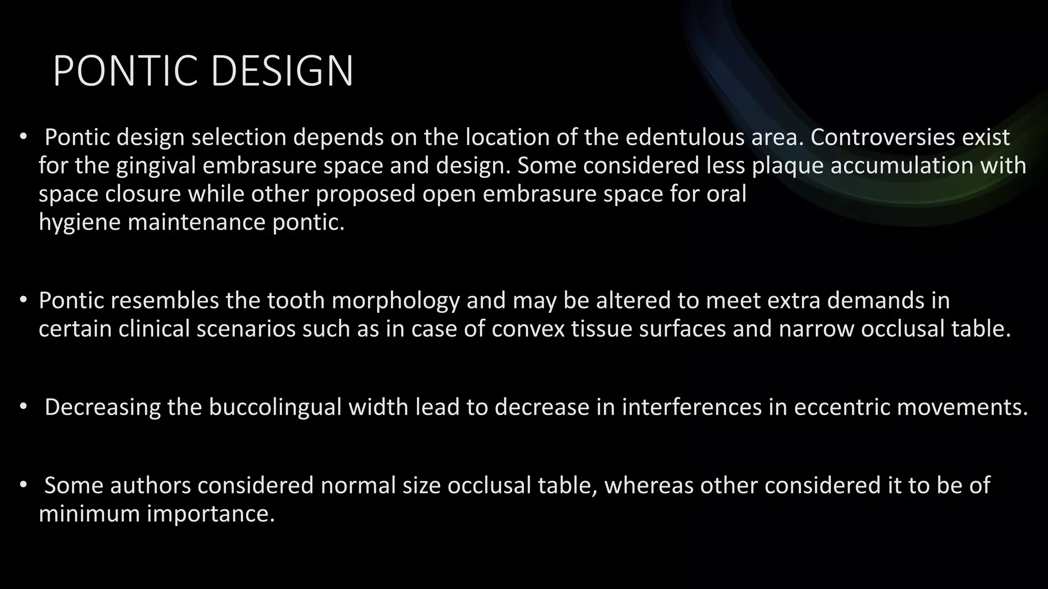 bridge and pontic design lecture | PDF