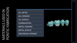 bridge and pontic design lecture | PDF