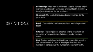 bridge and pontic design lecture | PDF