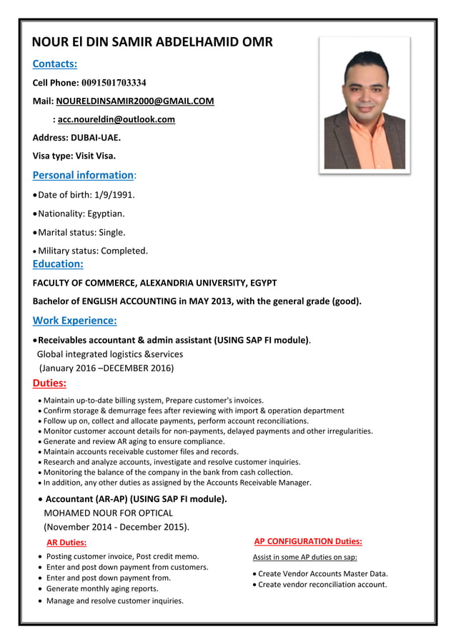 Nour cv | PDF | Business Accounting & Finance | Business