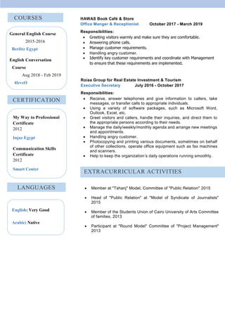 Nourhan hesham-cv-2020 | PDF