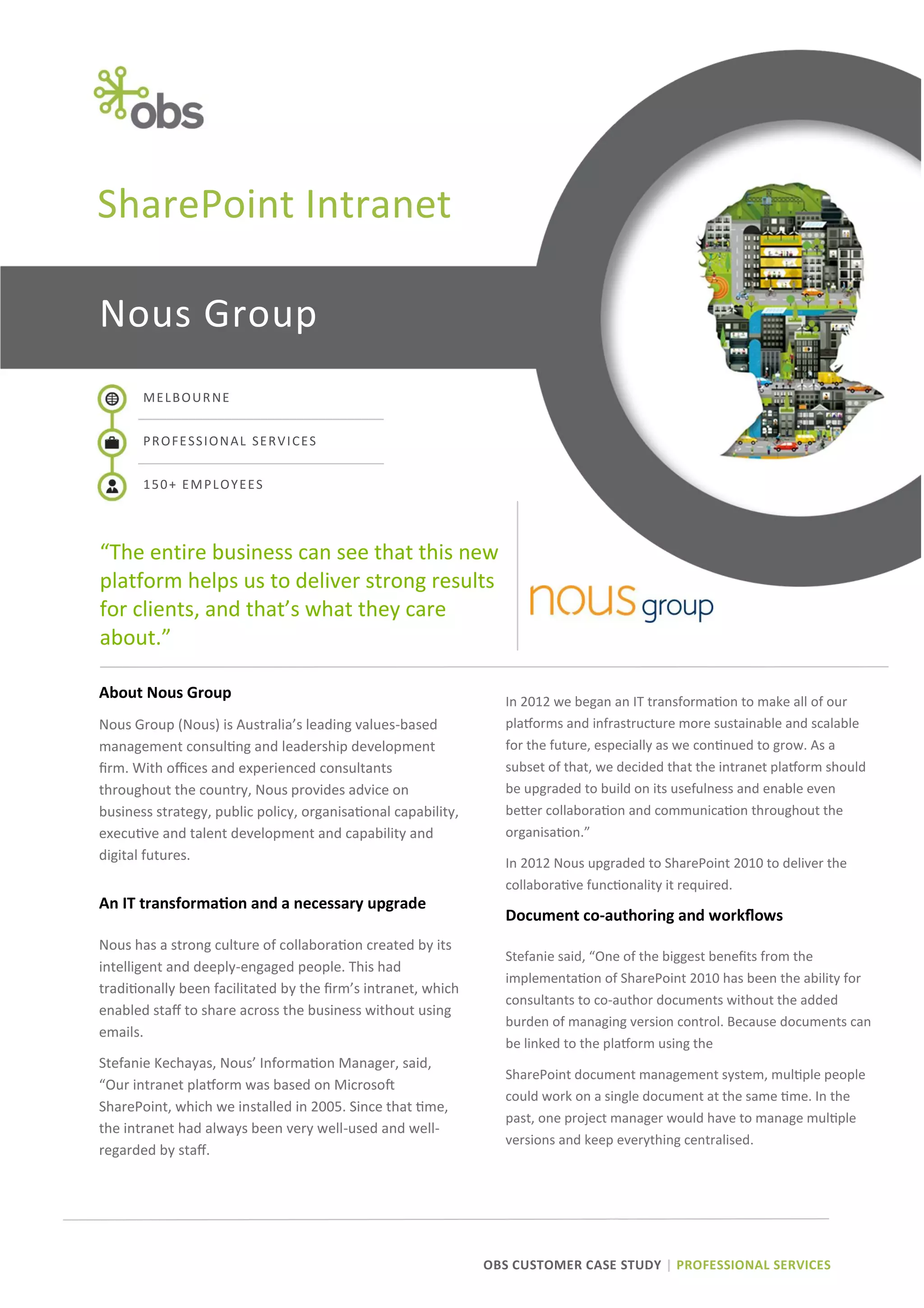 Nous Group Case Study | PDF