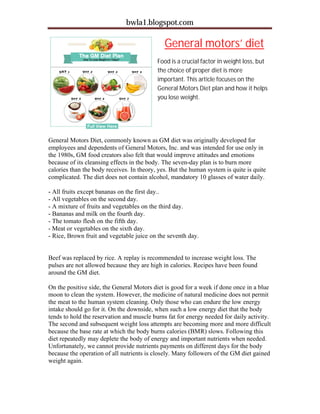 general motors diet | PDF