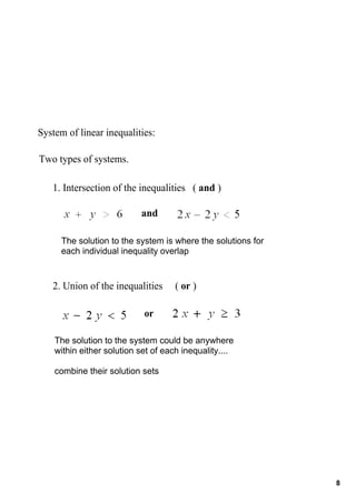 Nov. 13 Linear Inequalities | PDF