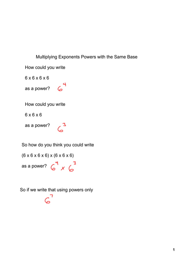 Nov. 17 Multiply And Divide Exponent Rules | PDF