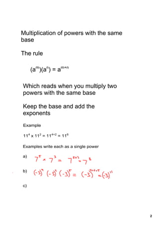 Nov. 17 Multiply And Divide Exponent Rules | PDF