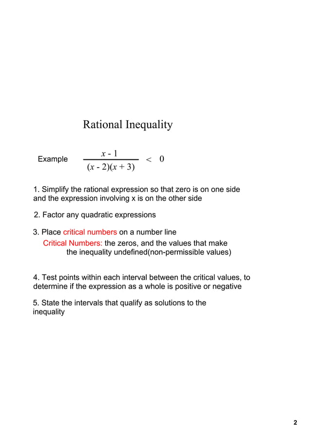 Nov. 17 Rational Inequalities | PDF