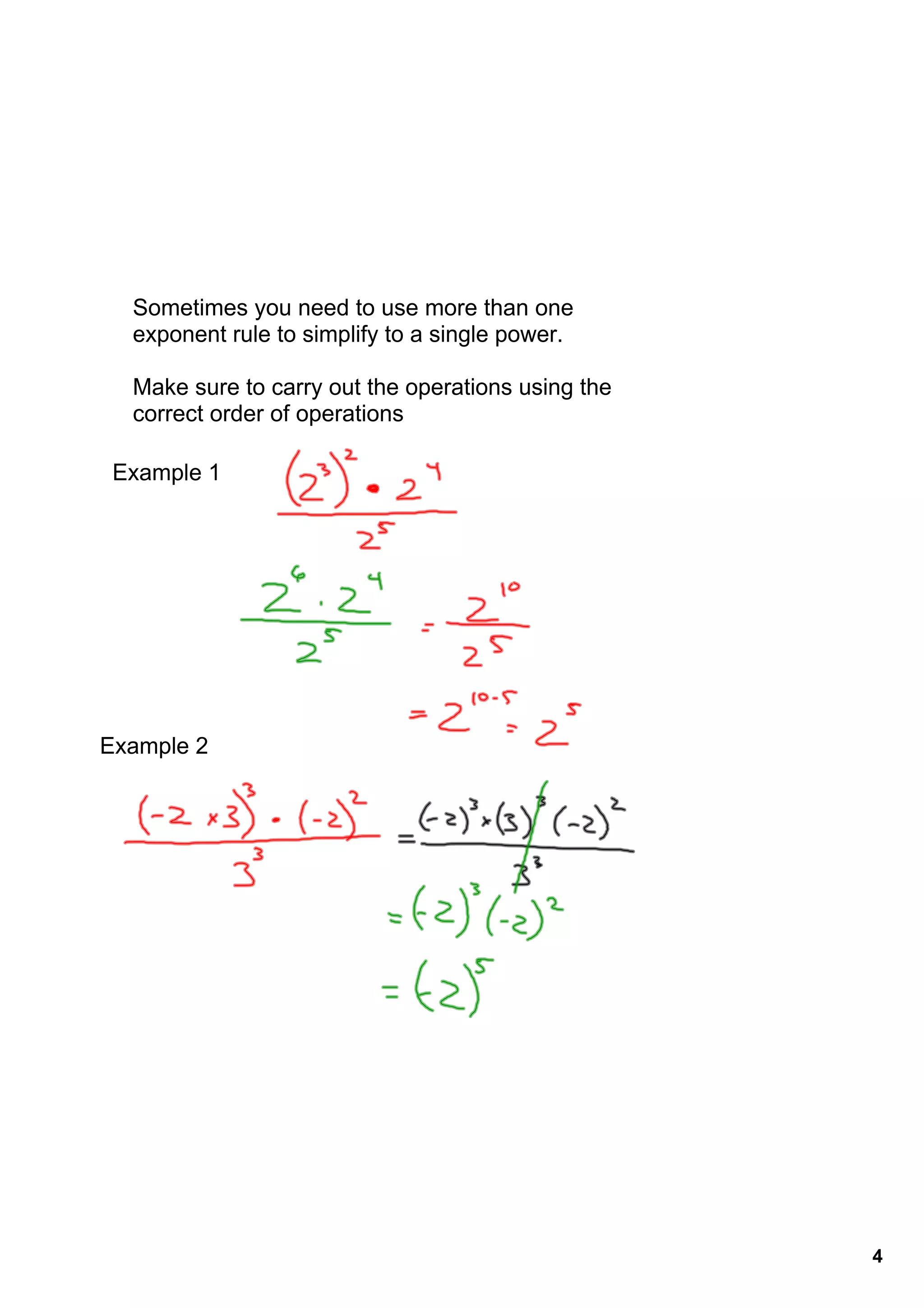 Nov. 19 More Exponent Rules | PDF
