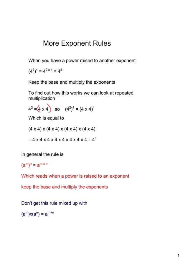 Nov. 19 More Exponent Rules | PDF