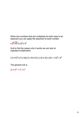 Nov. 19 More Exponent Rules | PDF
