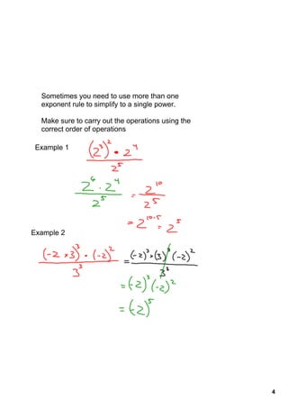 Nov. 19 More Exponent Rules | PDF